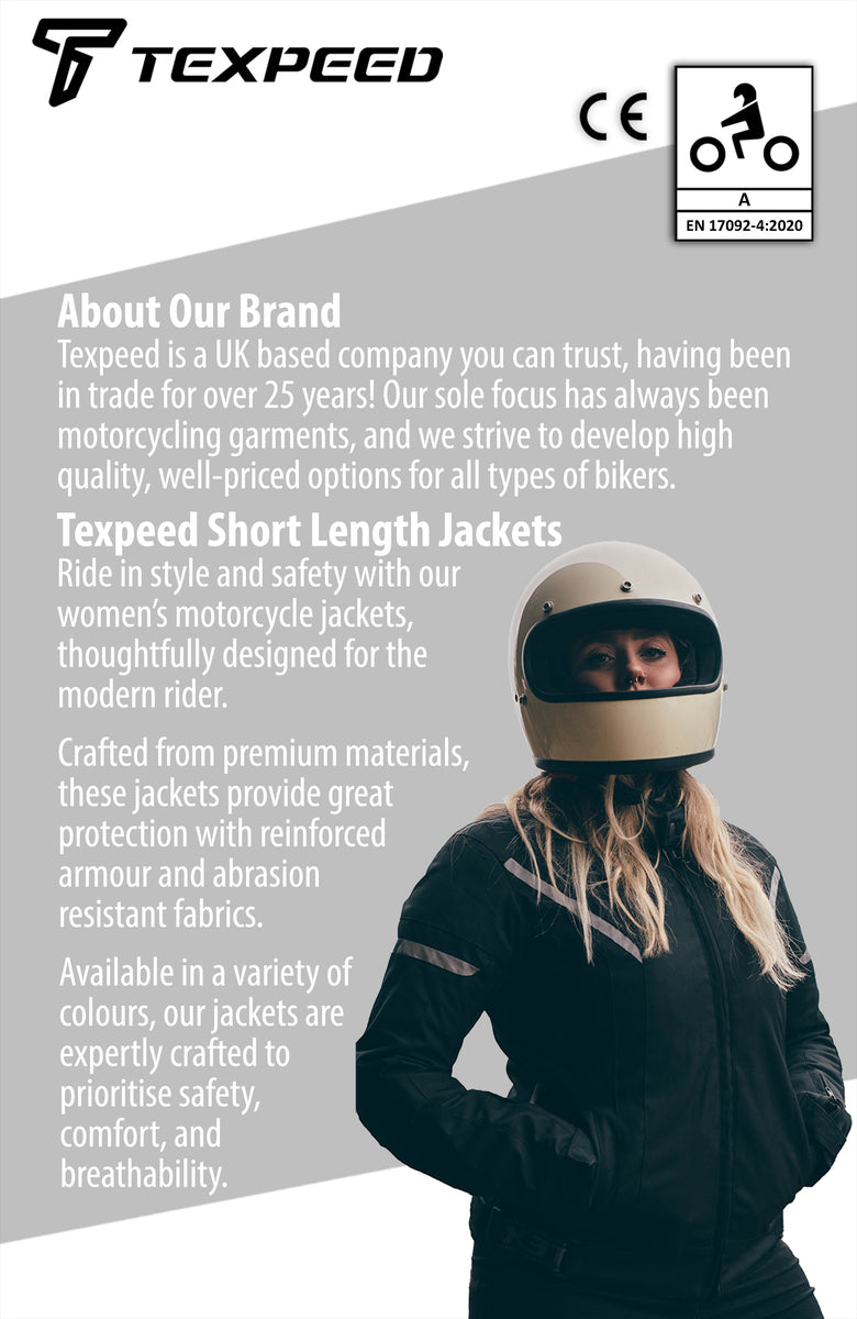 Women's Waterproof Motorbike Jacket with Armour | Texpeed