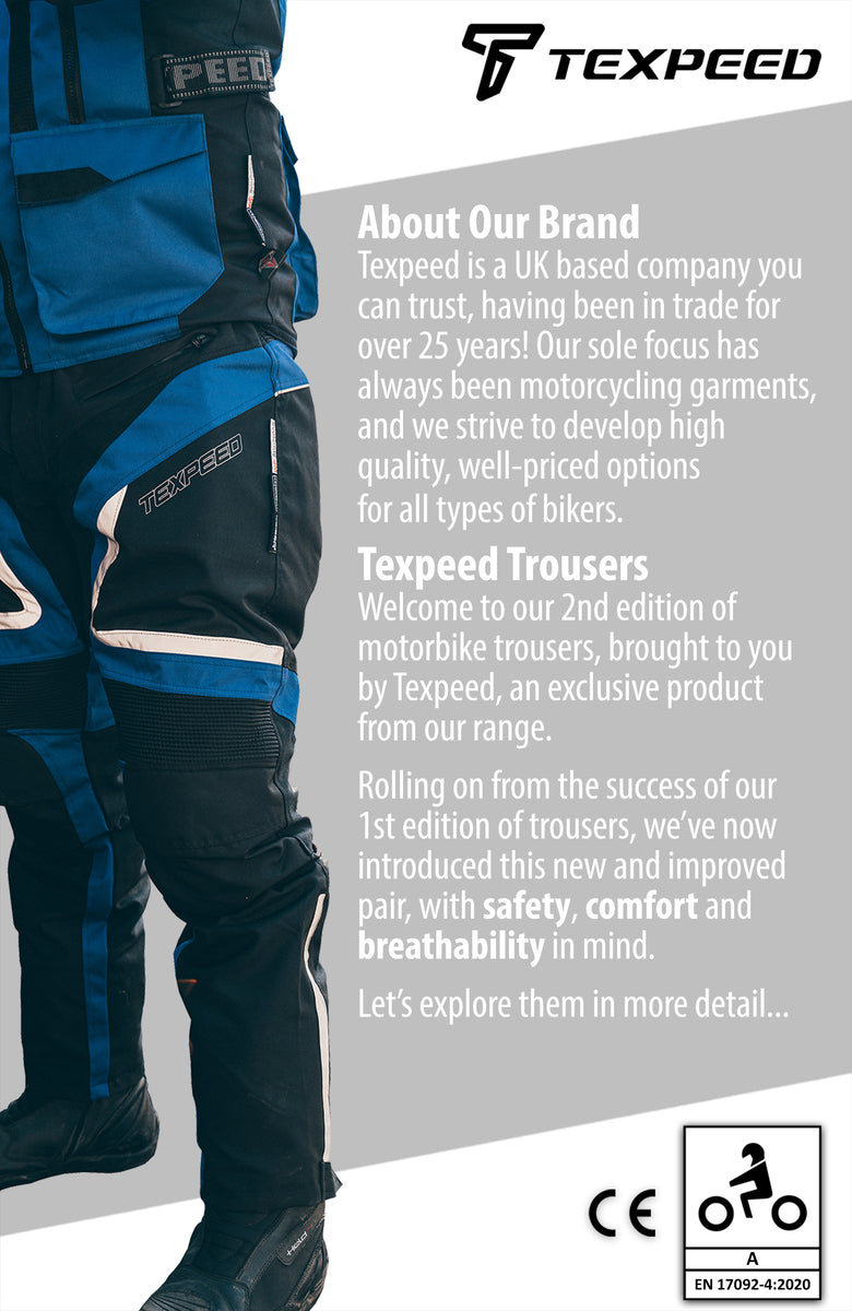 Cordura Motorcycle Trousers with CE Biker Armour | Texpeed