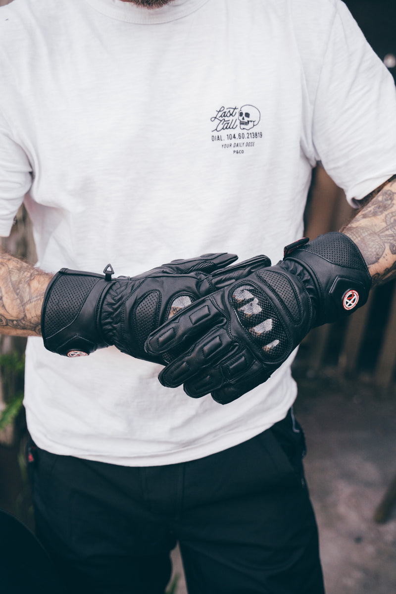 Leather Motorcycle Gloves with CE Carbon Armour | Texpeed
