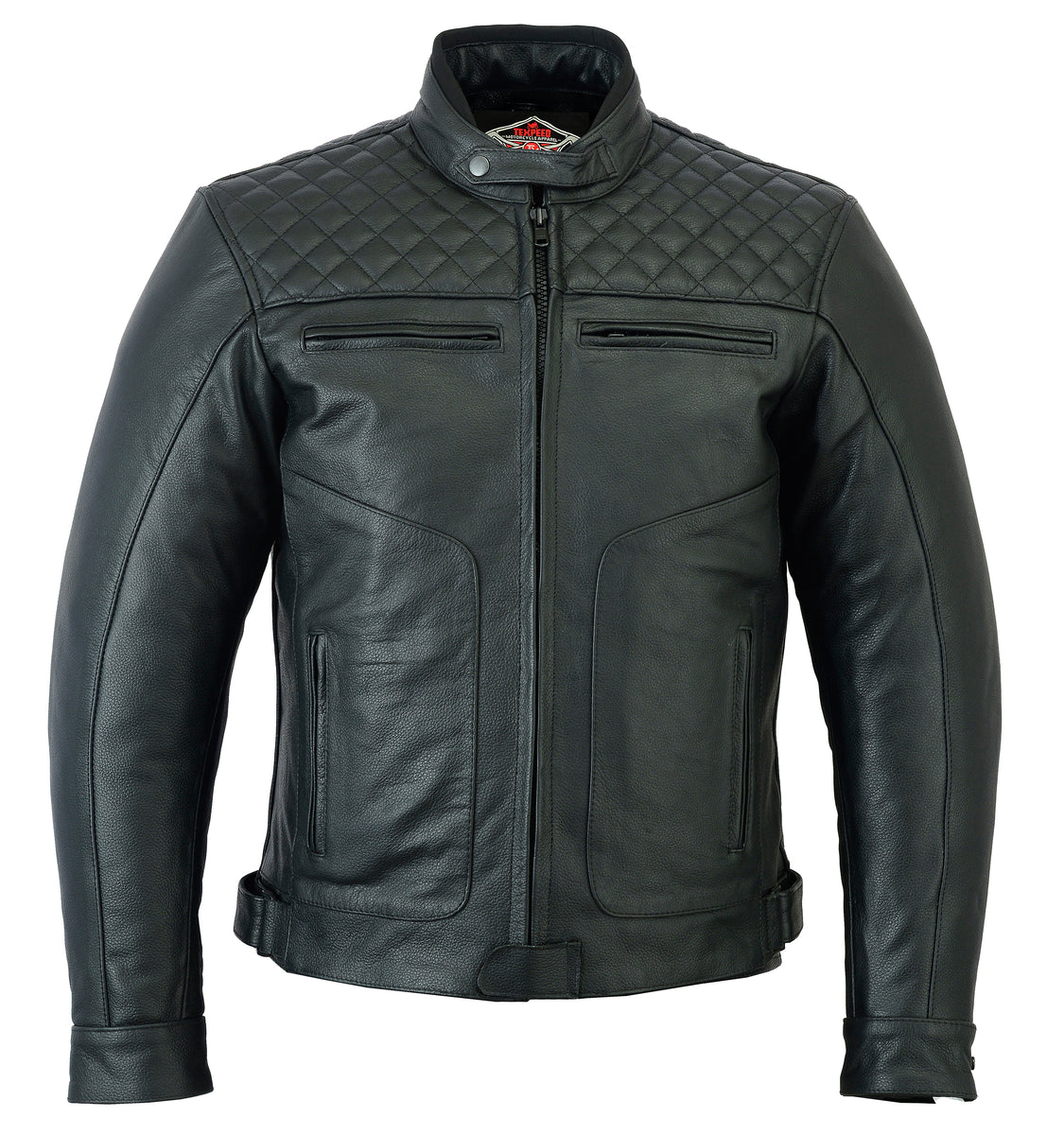Texpeed Diamond-Stitched Motorbike Jacket with CE Armour