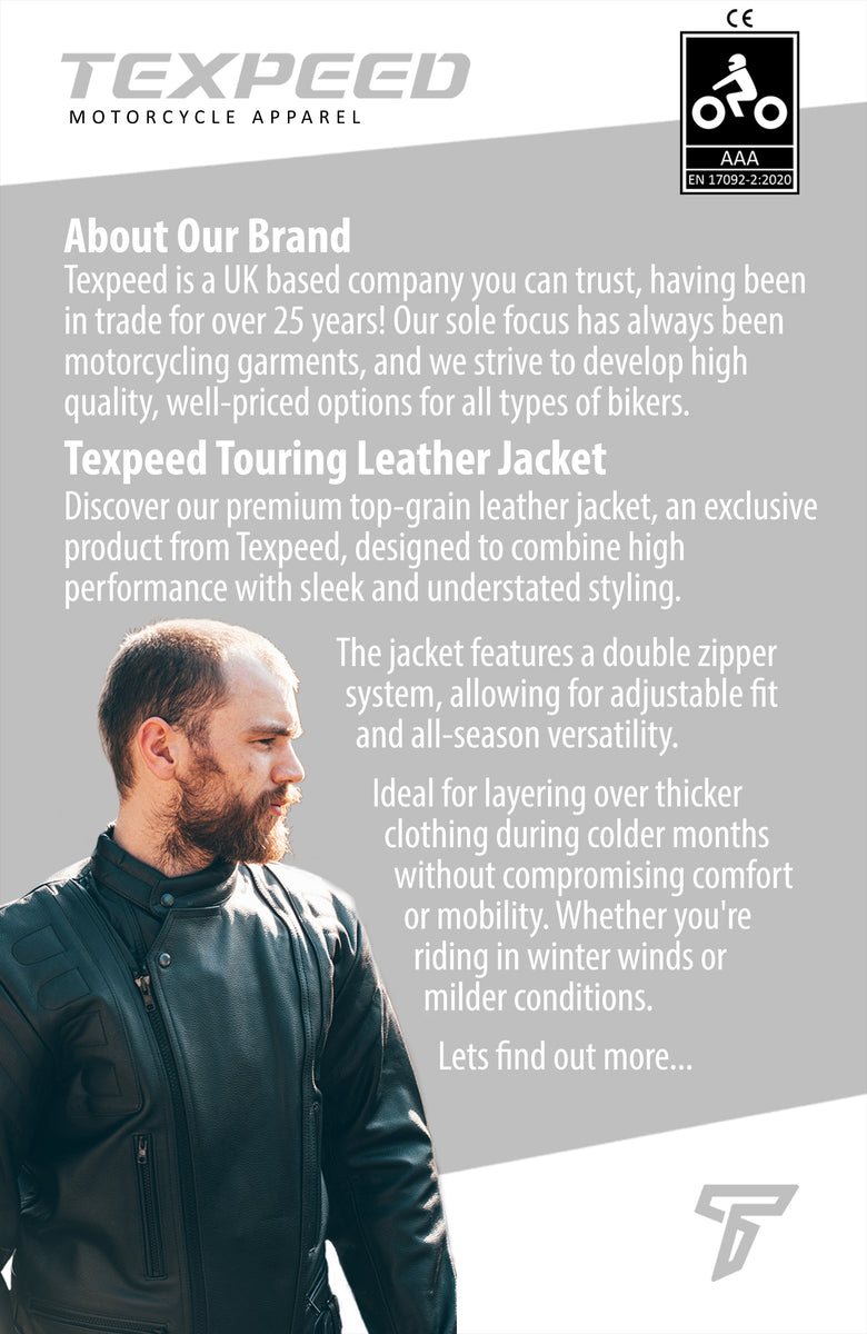 Cruiser Leather Motorbike Jacket with CE Armour | Texpeed
