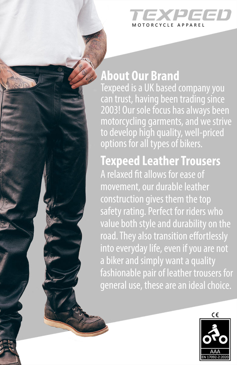 Order Black Leather Motorbike Trousers | Texpeed