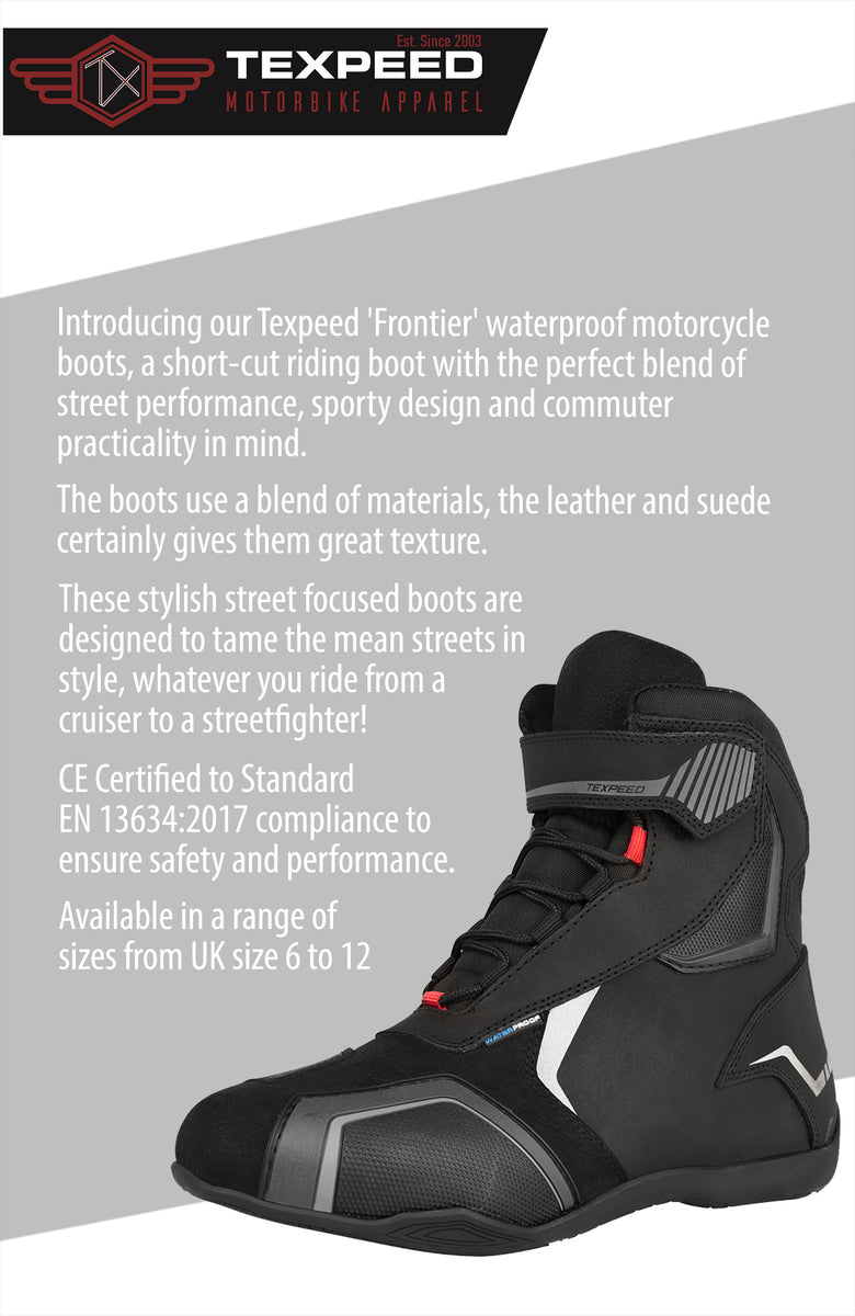 Leather & Suede Waterproof CE Motorcycle Boots | Texpeed