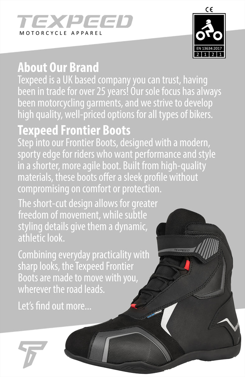 Leather & Suede Waterproof CE Motorcycle Boots | Texpeed